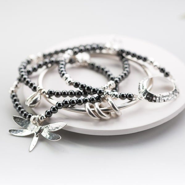 Limpet on Hematite semi precious stones – Helen Butler Designs